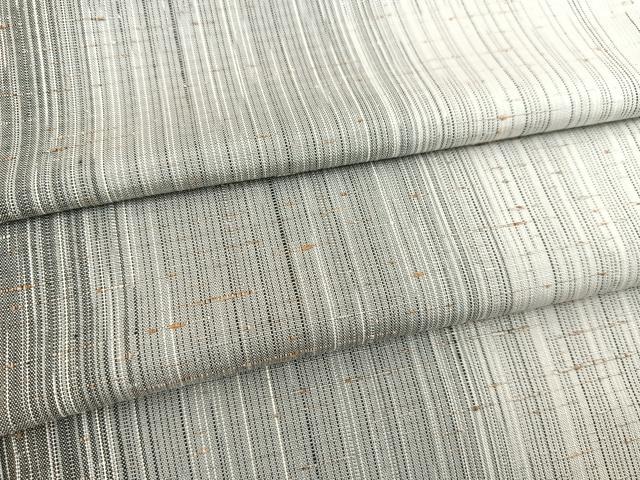 平和屋着物▽上質な紬　単衣　雨縞　正絹　逸品　BAAT0623yc