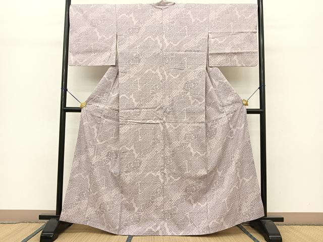 平和屋着物○本場結城紬 重要無形文化財 100亀甲 吉祥文 正絹 逸品