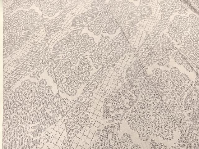 平和屋着物○本場結城紬 重要無形文化財 100亀甲 吉祥文 正絹 逸品