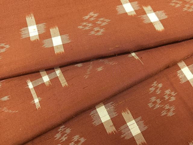 平和屋着物●本場琉球絣　紬　正絹　逸品　BAAT0896yc