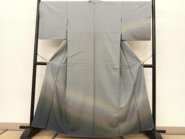 平和屋着物●訪問着　紬地　霞文　正絹　逸品　未使用　BAAT0975yc