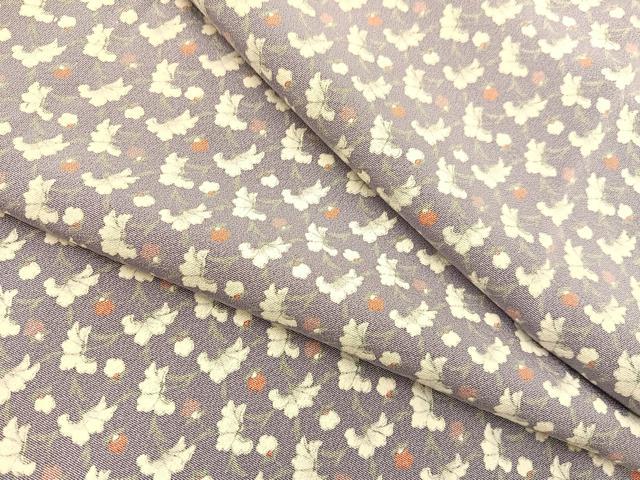 平和屋着物▽上質な小紋　単衣　草花文　正絹　逸品　BAAT1131hv