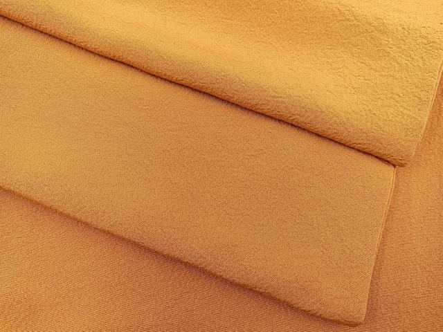 平和屋着物▽上質な色無地　単衣　狐色　正絹　逸品　BAAT1142hv