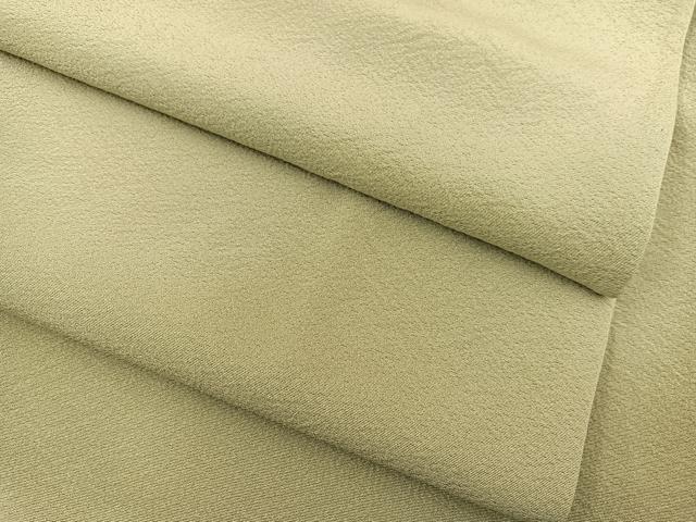 平和屋着物▽上質な色無地　単衣　若葉色　正絹　逸品　BAAT1143hv