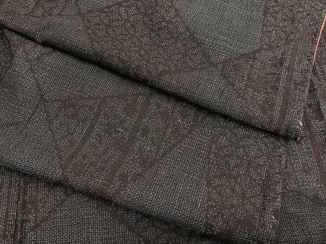 平和屋着物●本場結城紬　重要無形文化財　100亀甲　切嵌文様　正絹　逸品　BAAT6645hv