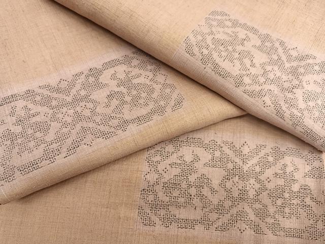 平和屋着物●本場結城紬　重要無形文化財　100亀甲　有栖川文様　正絹　逸品　未使用　BAAT6666hv