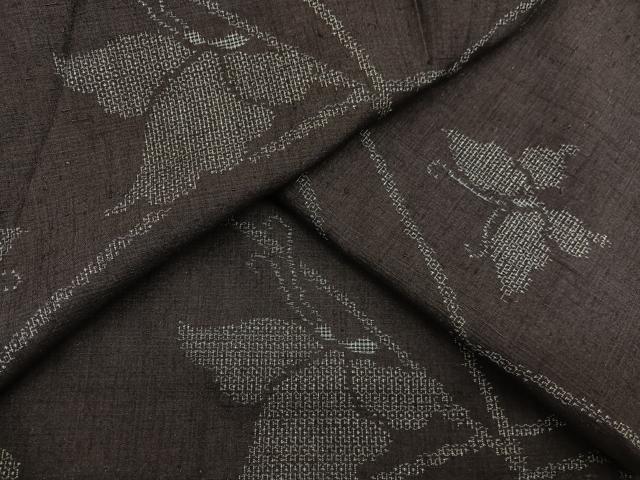 平和屋着物●本場結城紬　重要無形文化財　100亀甲　舞蝶文　正絹　逸品　BAAT6702hv