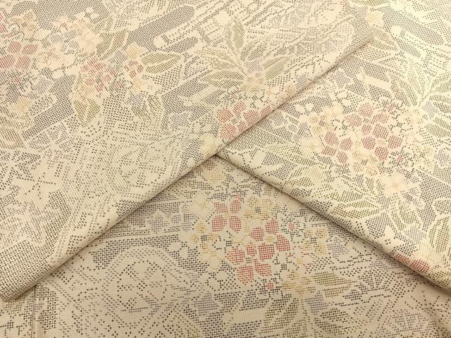 平和屋着物●本場大島紬　120亀甲　花籠文　正絹　逸品　BAAT6709hv