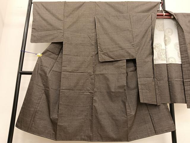 平和屋着物●男性　本場大島紬　アンサンブル　7マルキ　羽裏：龍　正絹　逸品　未使用　BAAT6745hv