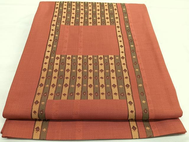 平和屋着物■名門木屋太　今河織物　六通柄袋帯　横段文　正絹　逸品　BAAT6805hv
