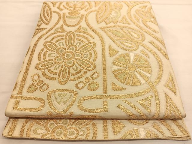 平和屋着物■西陣　川島織物　六通柄　本袋帯　飾花文　金糸　正絹　逸品　BAAT6818hv
