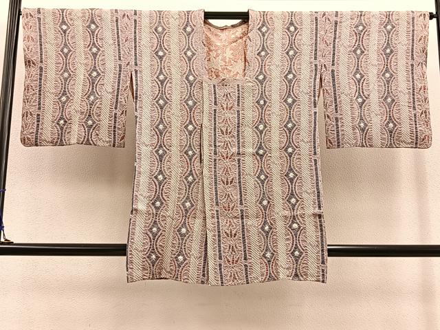 平和屋着物＃道行コート　ロング丈　総絞り　吉祥間道　正絹　逸品　BAAT8964gt