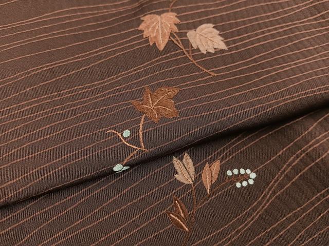 平和屋着物＃道行コート　ロング丈　総刺繍　枝葉文　正絹　逸品　未使用　BAAT8970gt