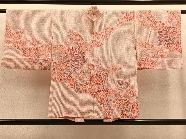 平和屋着物＃羽織　総絞り　御所車花文　正絹　逸品　BAAT8977gt