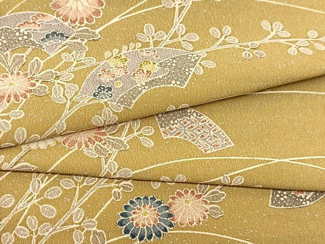 平和屋着物▽上質な小紋　単衣　地紙花文　正絹　逸品　BAAT9125yc