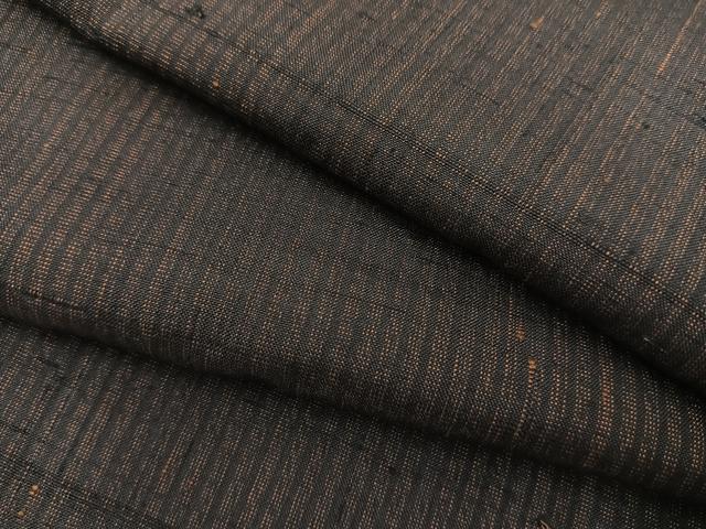 平和屋着物＃男性　長羽織　紬　縞　正絹　逸品　BAAU0027gt