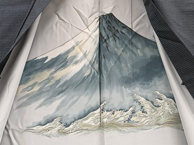 平和屋着物＃男性 長羽織 本場大島紬 100亀甲 総詰め 正絹 逸品 BAAU0032gt