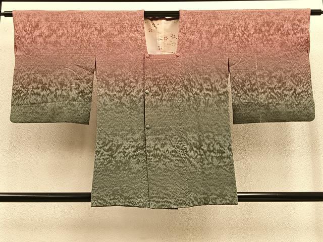 平和屋着物＃道行コート　ふくれ織　暈し染め　正絹　逸品　BAAU0039gt