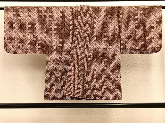 平和屋着物＃道中着　網代文様　洗える着物　BAAU0042gt