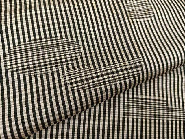 平和屋着物＃道行コート　雨コート　ロング丈　縞　正絹　逸品　BAAU0110gt