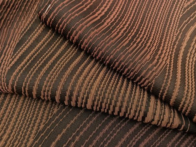 平和屋着物●上質な小紋　ふくれ織　流線文　正絹　逸品　未使用　BAAU0170gt