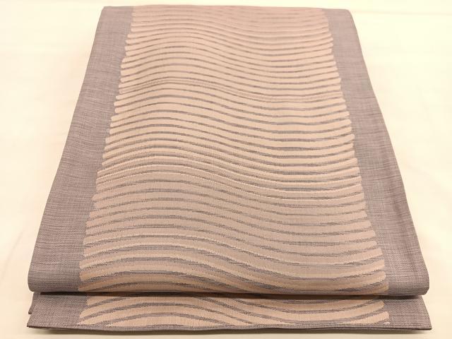 平和屋着物●名門木屋太　今河織物　六通柄袋帯　流線文　正絹　逸品　BAAU1520hv
