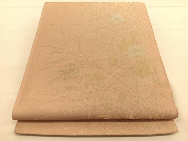 平和屋着物＊夏物　六通柄袋帯　桔梗　金銀糸　正絹　逸品　未使用　BAAU1683hv