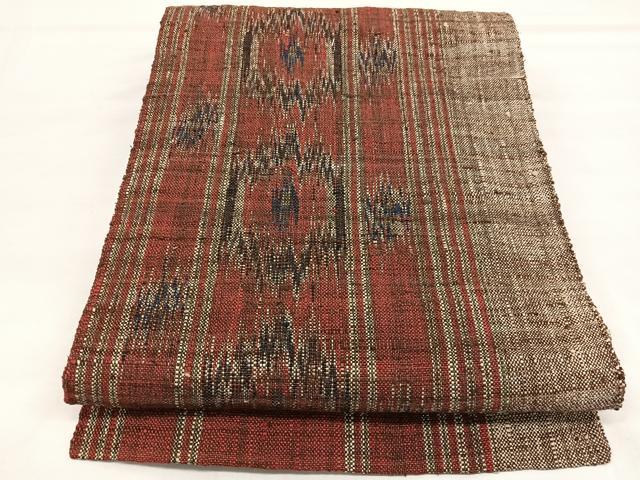 平和屋着物●八寸名古屋帯　紬地　間道　正絹　逸品　BAAU1855hv