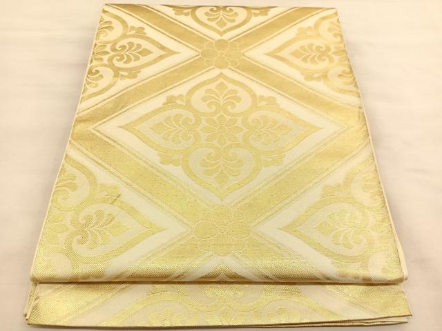 平和屋着物●西陣　川島織物　六通柄　本袋帯　菱天井花文　金糸　正絹　逸品　BAAU1871hv