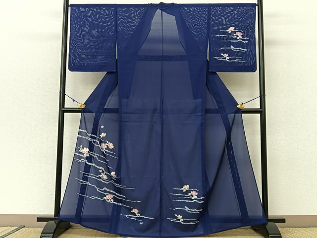 平和屋着物＊夏物　訪問着　絽　椿　洗える着物　未使用　BAAU3443hj