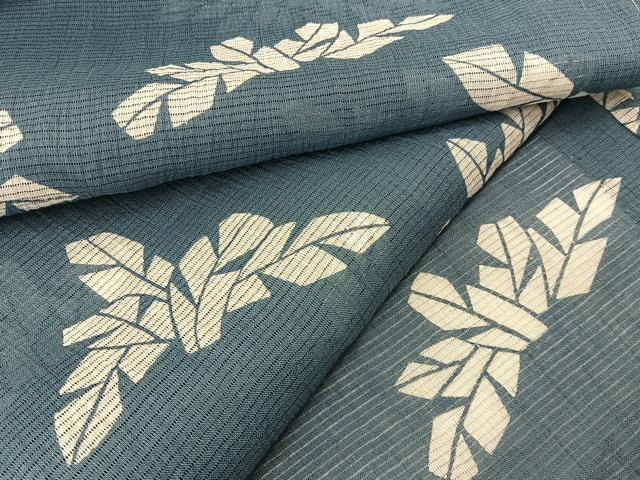 平和屋着物＊夏物　小紋　絽　草葉文　未使用　BAAU3482hj
