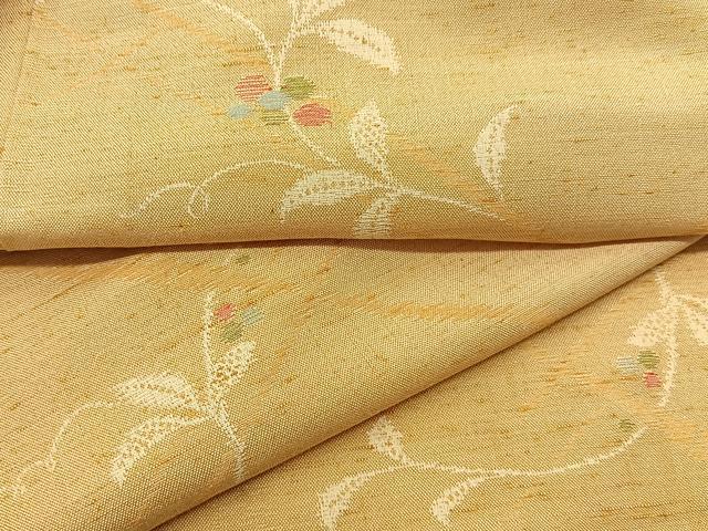 平和屋着物▽上質な紬　単衣　南天文　正絹　逸品　BAAU3486hj