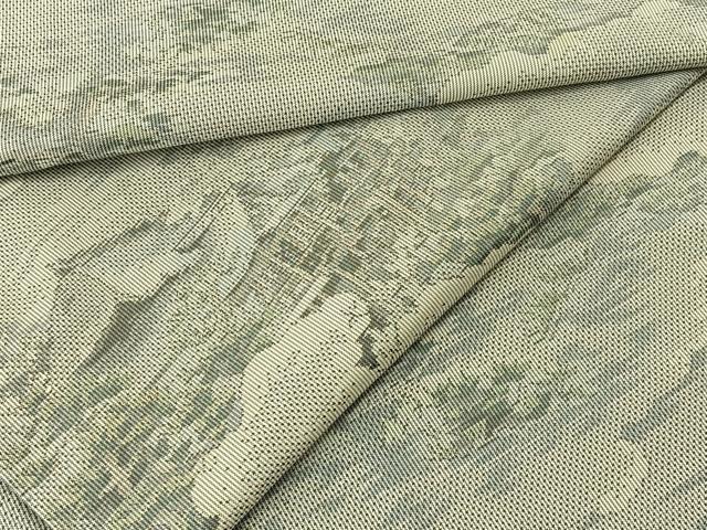 平和屋着物▽都喜ヱ門　本場大島紬　単衣　総絣　雲隠れ風景文　藤絹織物謹製　正絹　逸品　BAAU3499hj