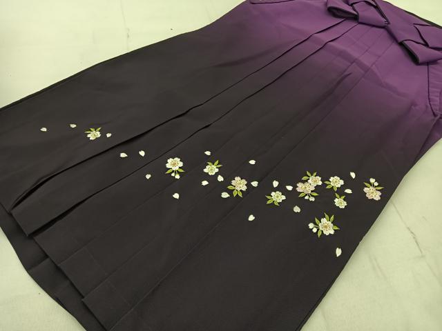 平和屋着物●女性　行灯袴　総刺繍　桜　暈し染め　金糸　洗える着物　BAAU3742hj