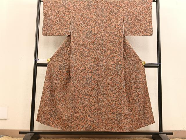 平和屋着物○上質な紬 笹松文 正絹 逸品 未使用 DAAW5442ud