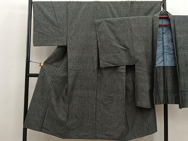 平和屋着物●男性　紬　アンサンブル　霞文　正絹　逸品　BAAU4454mz