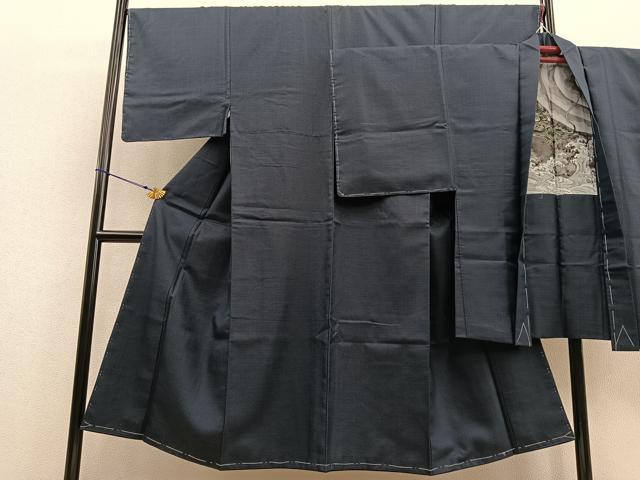 平和屋着物●男性　紬　アンサンブル　100亀甲　総詰め　羽裏：龍　正絹　逸品　未使用　BAAU4603gt