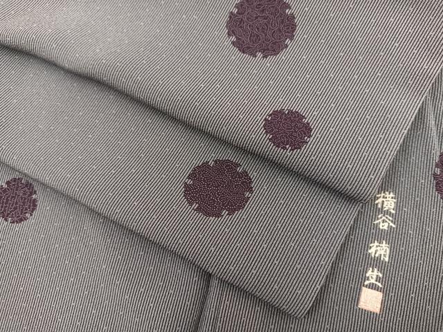 平和屋着物●江戸小紋　ロング丈　横谷楠生　雨縞　雪輪　正絹　逸品　BAAU4607gt