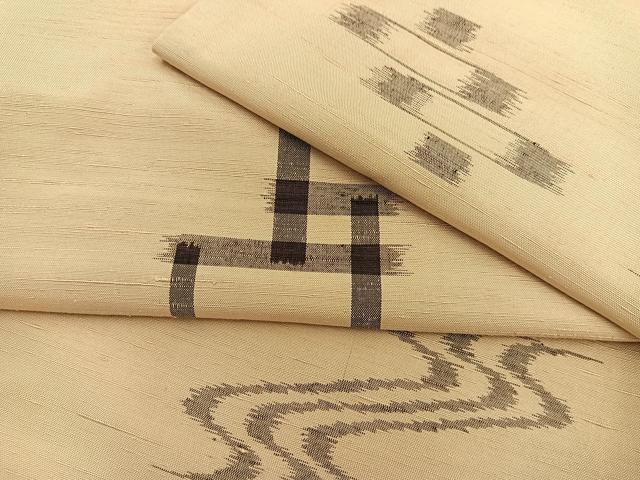 平和屋着物●上質な紬　琉球絣文様　正絹　逸品　BAAU4622gt