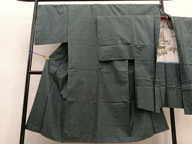 平和屋着物●男性　本場大島紬　アンサンブル　100亀甲　総詰め　長羽織　正絹　逸品　未使用　BAAU4644gt