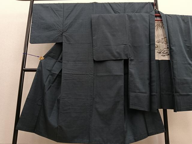 平和屋着物●男性　本場大島紬　アンサンブル　100亀甲　総詰め　長羽織　正絹　逸品　BAAU4645gt