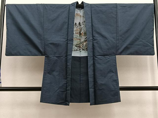 平和屋着物＃男性　本場大島紬　長羽織　100亀甲　総詰め　正絹　逸品　BAAU4686gt