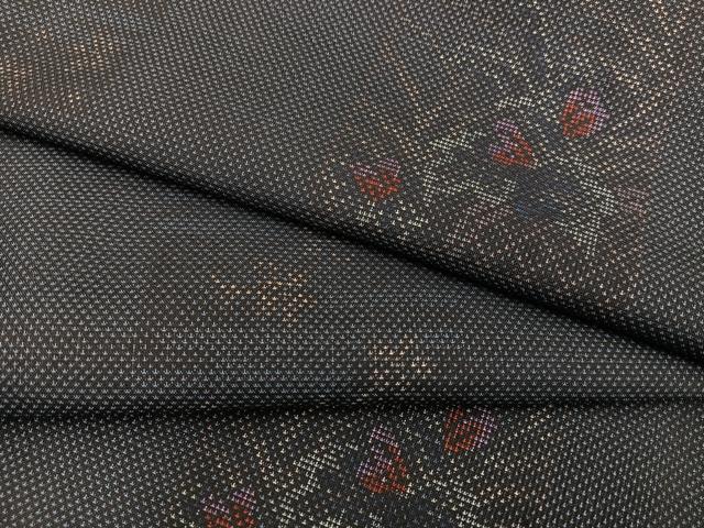 平和屋着物●本場大島紬　9マルキ　色紙花文　正絹　逸品　未使用　BAAU4734gt