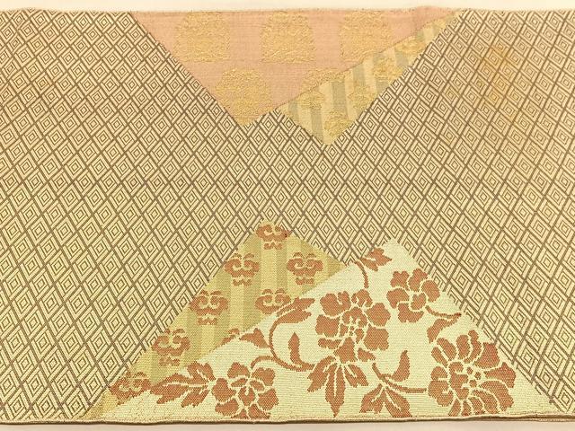 平和屋着物○佐賀錦 西陣 河村織物謹製 河村つづれ 太鼓柄袋帯 花