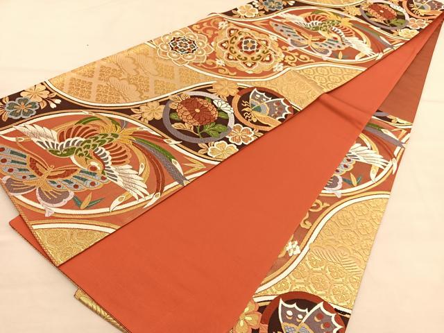 平和屋着物●六通柄袋帯　唐織　雲取り　金糸　正絹　逸品　DAAK4514ic 平和屋着物○六通柄袋帯 唐織 雲取り 金糸 正絹 逸品 DAAK4514ic