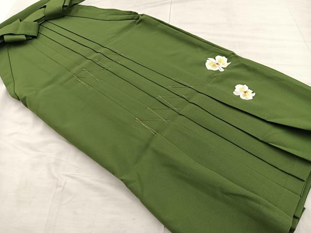 平和屋着物●女性　行灯袴　総刺繍　草花文　洗える着物　未使用　BAAU5802mz