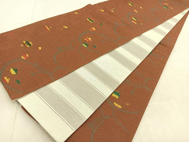 平和屋着物○両面 六通柄袋帯 変わり市松正倉院文 金糸