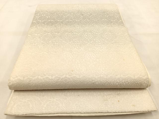 平和屋着物●六通柄袋帯　唐織　更紗横段文　正絹　逸品　BAAU6658yc