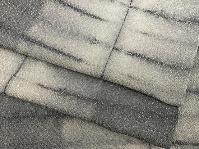 平和屋着物●上質な小紋　幾何学文様　鬼しぼ縮緬　さが美扱い　正絹　逸品　BAAU7250mz