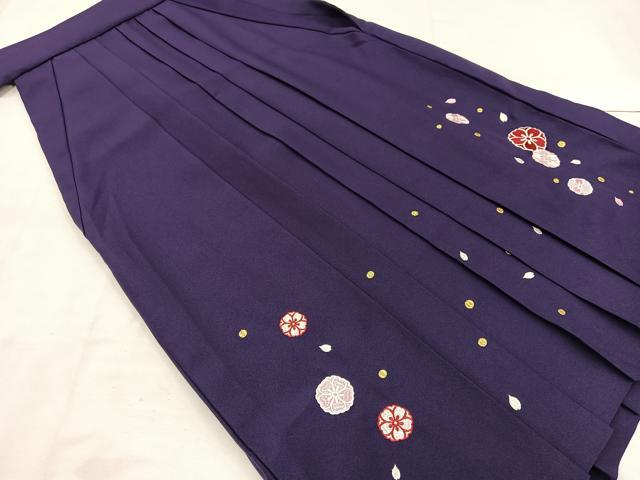 平和屋着物●女性　行灯袴　刺繍　舞桜文　洗える着物　BAAV1027mz